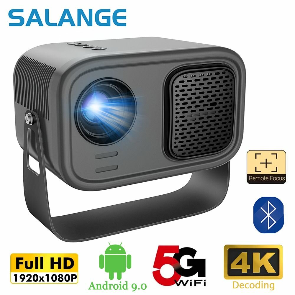 Salange N1 P28A Android 9.0 Мини-проектор Видеопроектор Поддержка 1080P Wi-Fi Bluetooth Умный домашний кинотеатр Кино Airplay Miracast