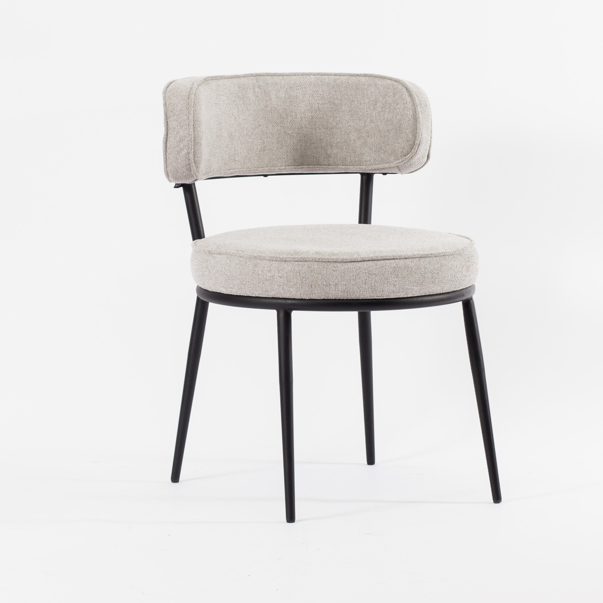 Стул Бодрум светло-серая ткань ножки черные для дома/для гостиной/для столовой/для кафе/кухонный стул/стул кухонный