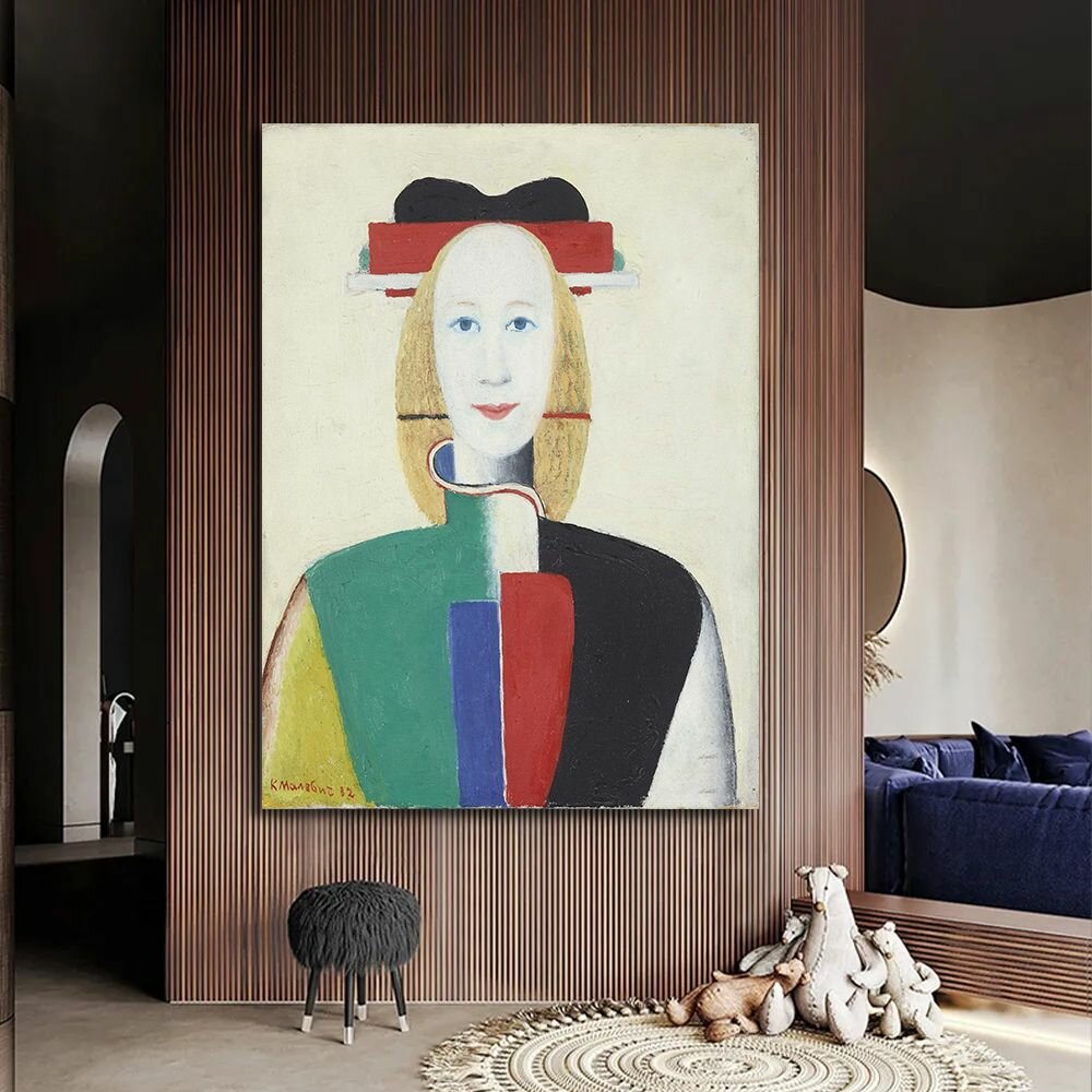 Картина / репродукция, Малевич "Девушка с гребнем в волосах", 60х80 см.