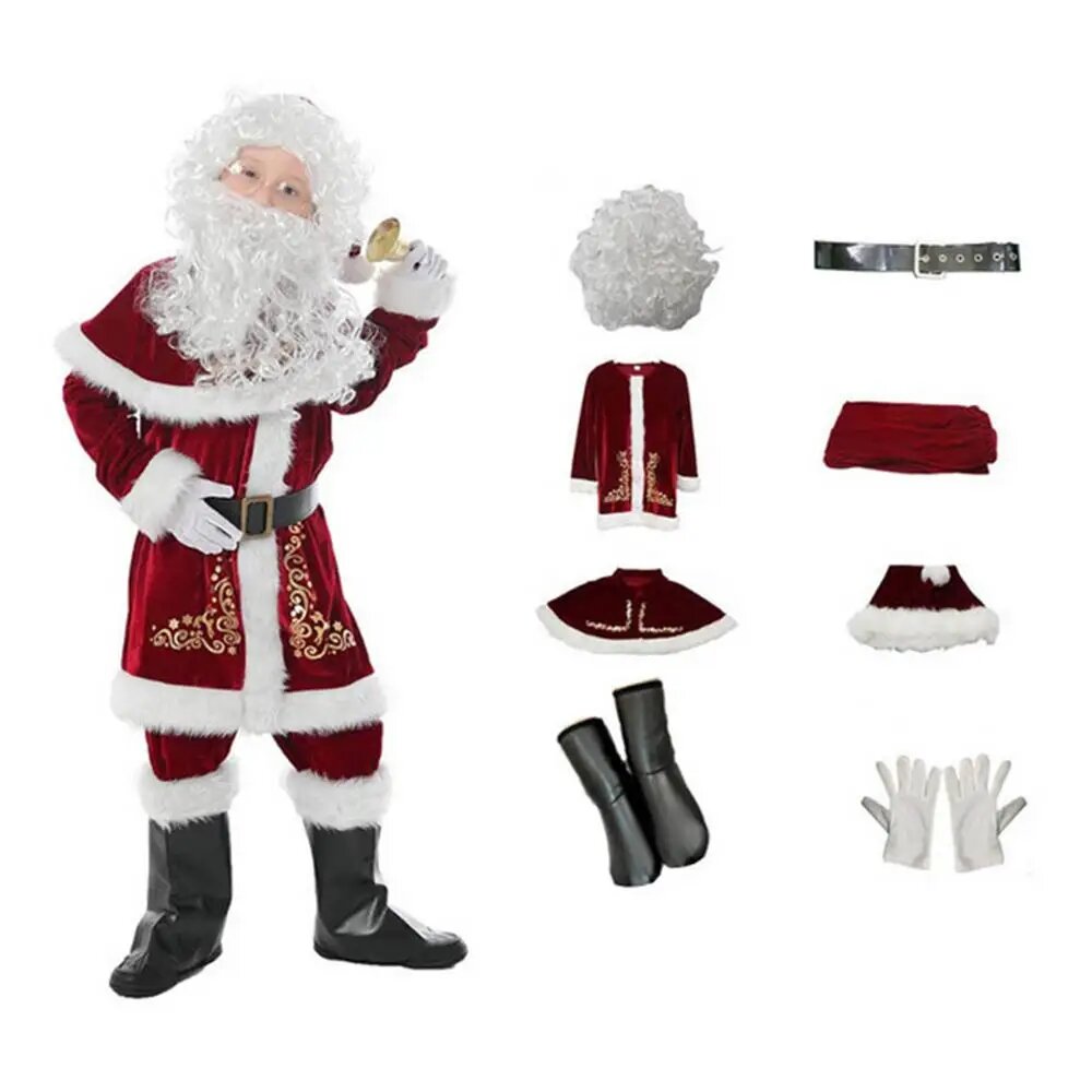 Детский костюм Санта-Клауса ipretty 8 предметов L
