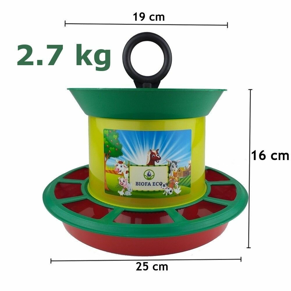 Кормушка BIOFA ECO Faro для домашней птицы бункерная 2.7 кг -lj