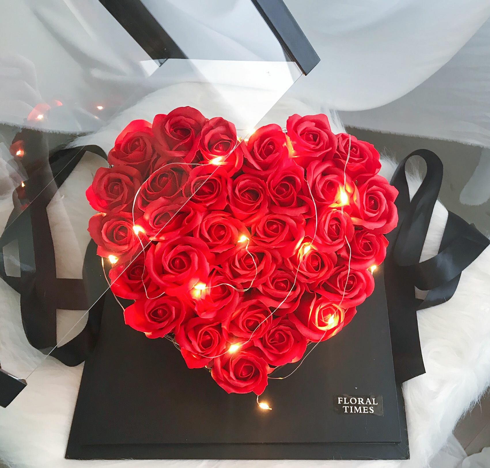 Романтическая панорамная акриловая подарочная коробка, мыльный цветок вечной розы, подарок на День святого Валентина для девушек -lj