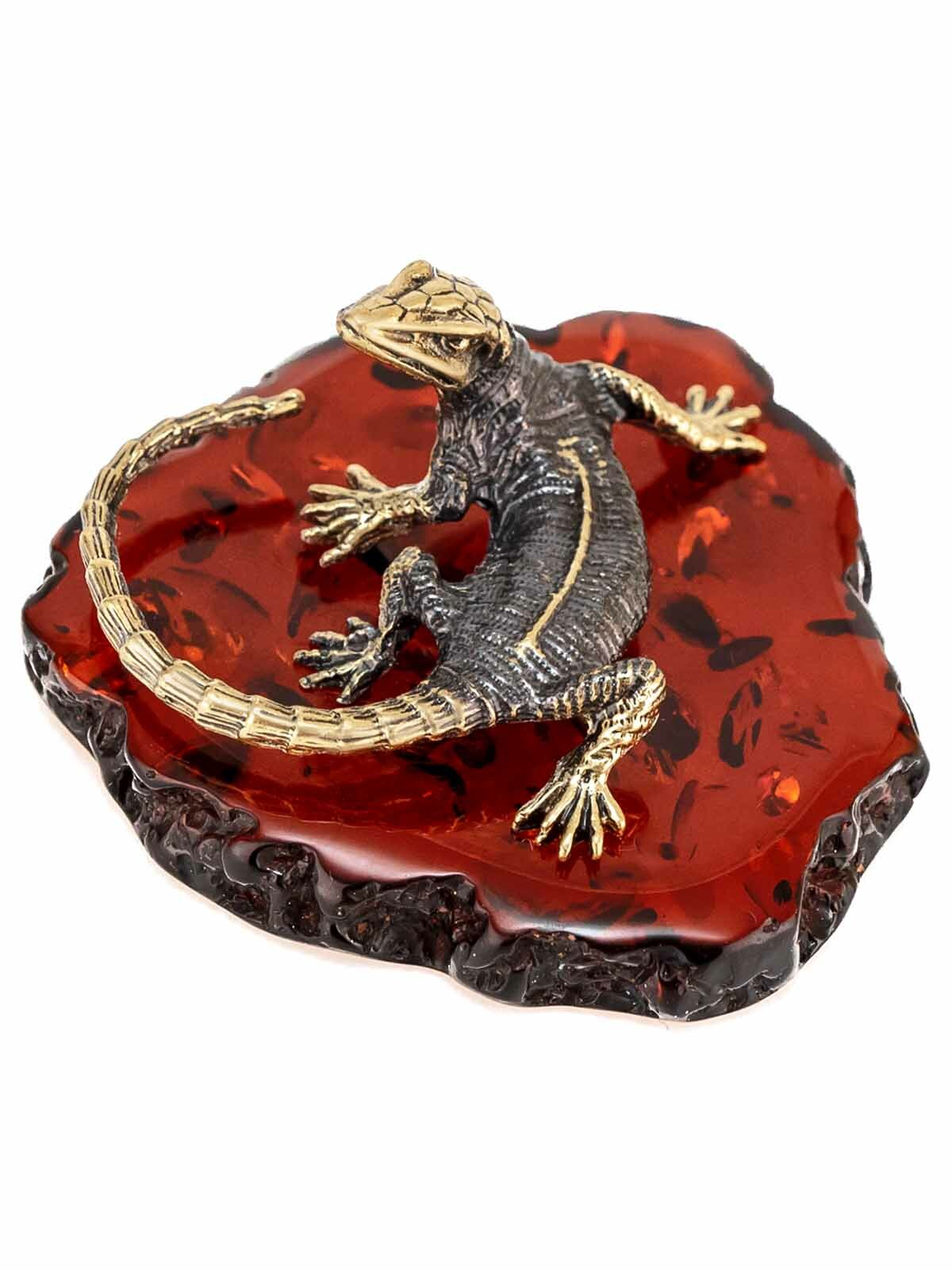 Сувенирная фигурка - Ящерица Хищница, Балтийский Янтарь, 2,5 см