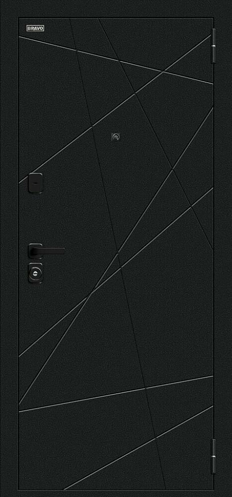 Входная Дверь Bravo Граффити-5/SBlack Букле черное/Look Art 860x2050мм Левое Открывание / Браво.