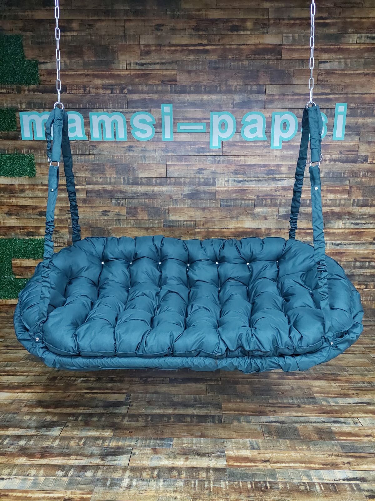 Диван подвесной Mamsi-Papsi, 155 см x 105 см, нагрузка до 200кг, темно-зеленый