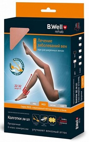 Колготки компрессионные 2 класс компрессии B.Well JW-321 Daino р.4