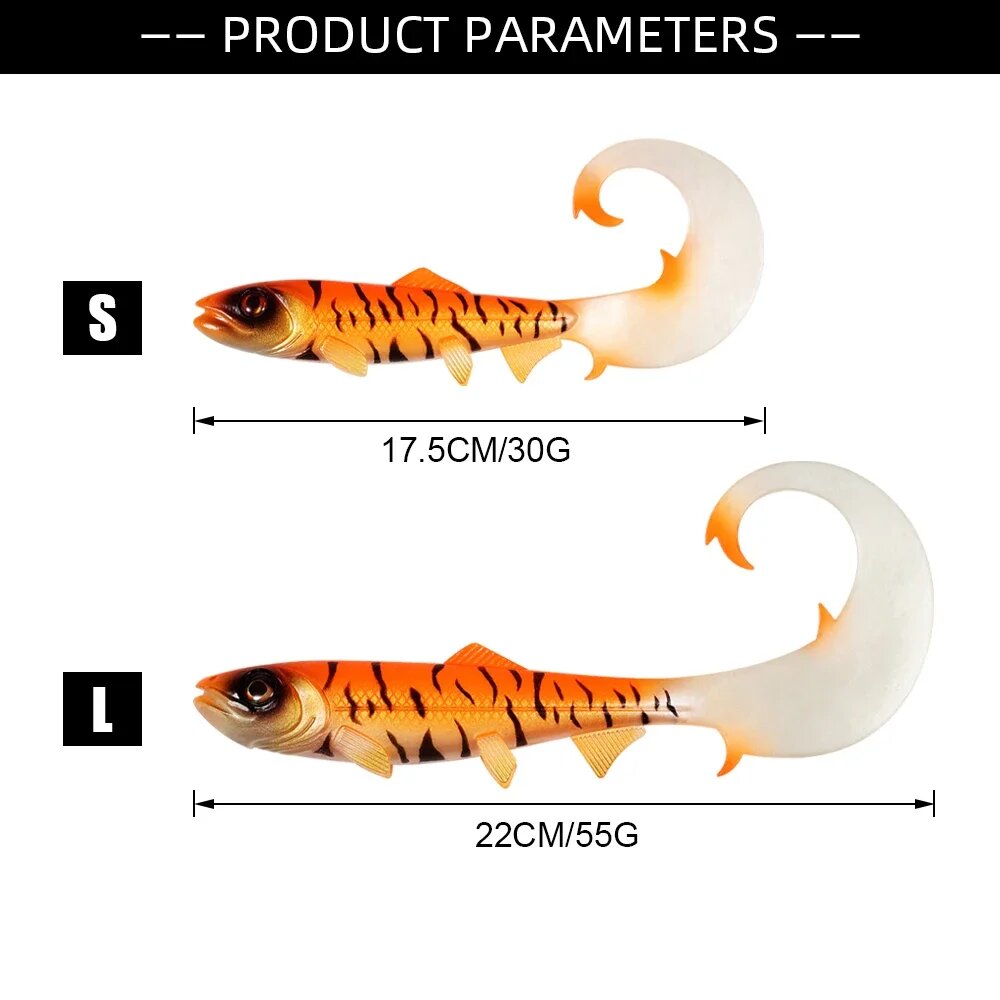 Spinpoler Curl Tail Grub, 17.5cm, Color-A, 2шт — фото 1
