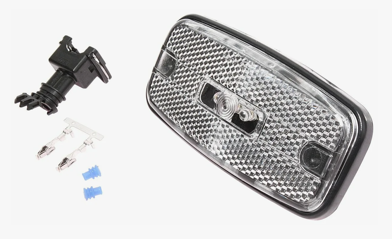 Фонарь габаритный со световозвращающим диодом 12/24v белый (115х55х60) евросвет гф115