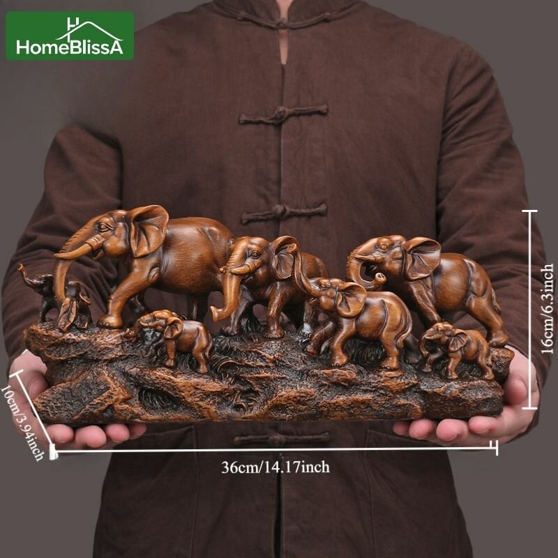 Винтажные слоны статуэтки для интерьера, Роскошные статуэтки для дачи, символизирующие богатство и счастье, подарок для нового дома