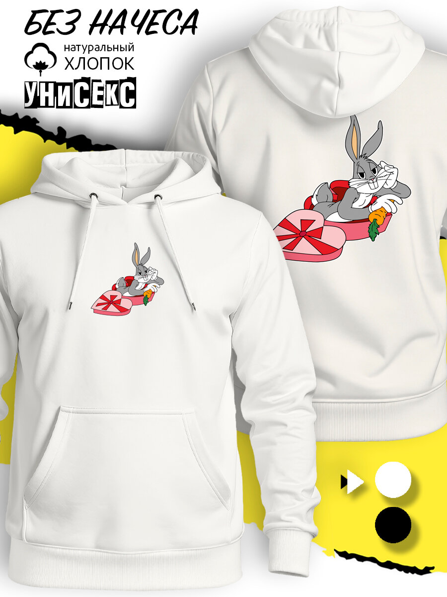 Худи Толстовка свитшот багз банни сердце