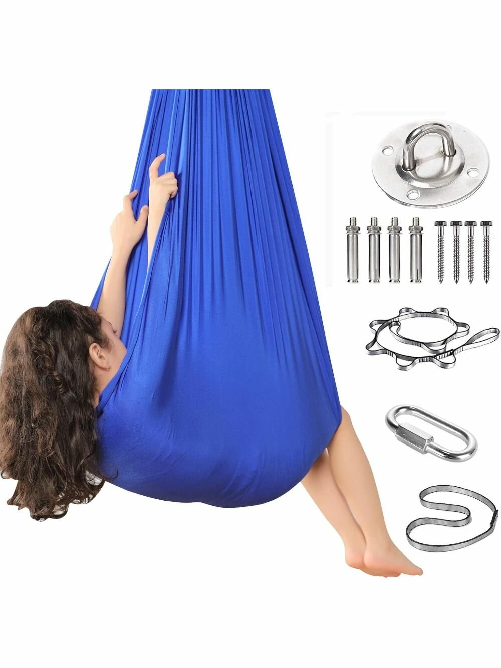 Качели для детей - Качели для йоги в помещении и на открытом воздухе, Гамак, Эластичные объятия, Забавные подарки для мальчиков и девочек с аутизмом, сдвг и синдромом Аспергера