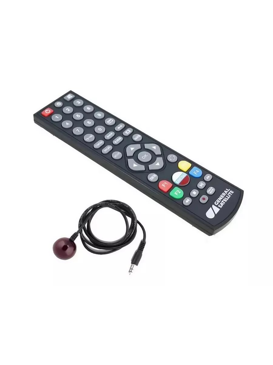 Пульт универсальный Триколор с выносным ИК датчиком, черный цвет