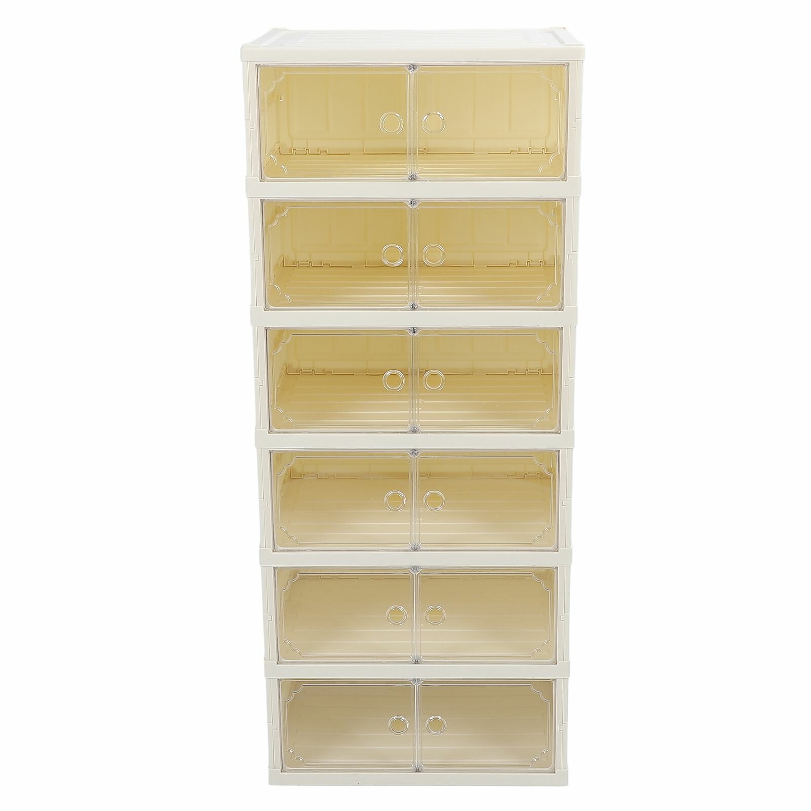 Складная обувная коробка с прозрачной магнитной крышкой (2 ряда, пылезащитная, 6 ярусов) для одежды/игрушек