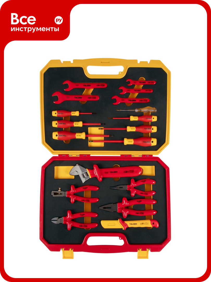 Универсальный набор диэлектрических инструментов TOLSEN 18 предметов V83718