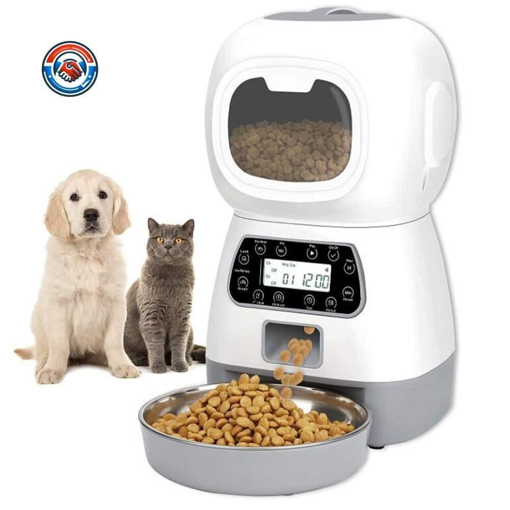 Автоматическая кормушка для птиц и грызунов, умная кормушка с Wi-Fi и таймером, дистанционное кормление через приложение, подходит для сухого корма диаметром до 15 мм