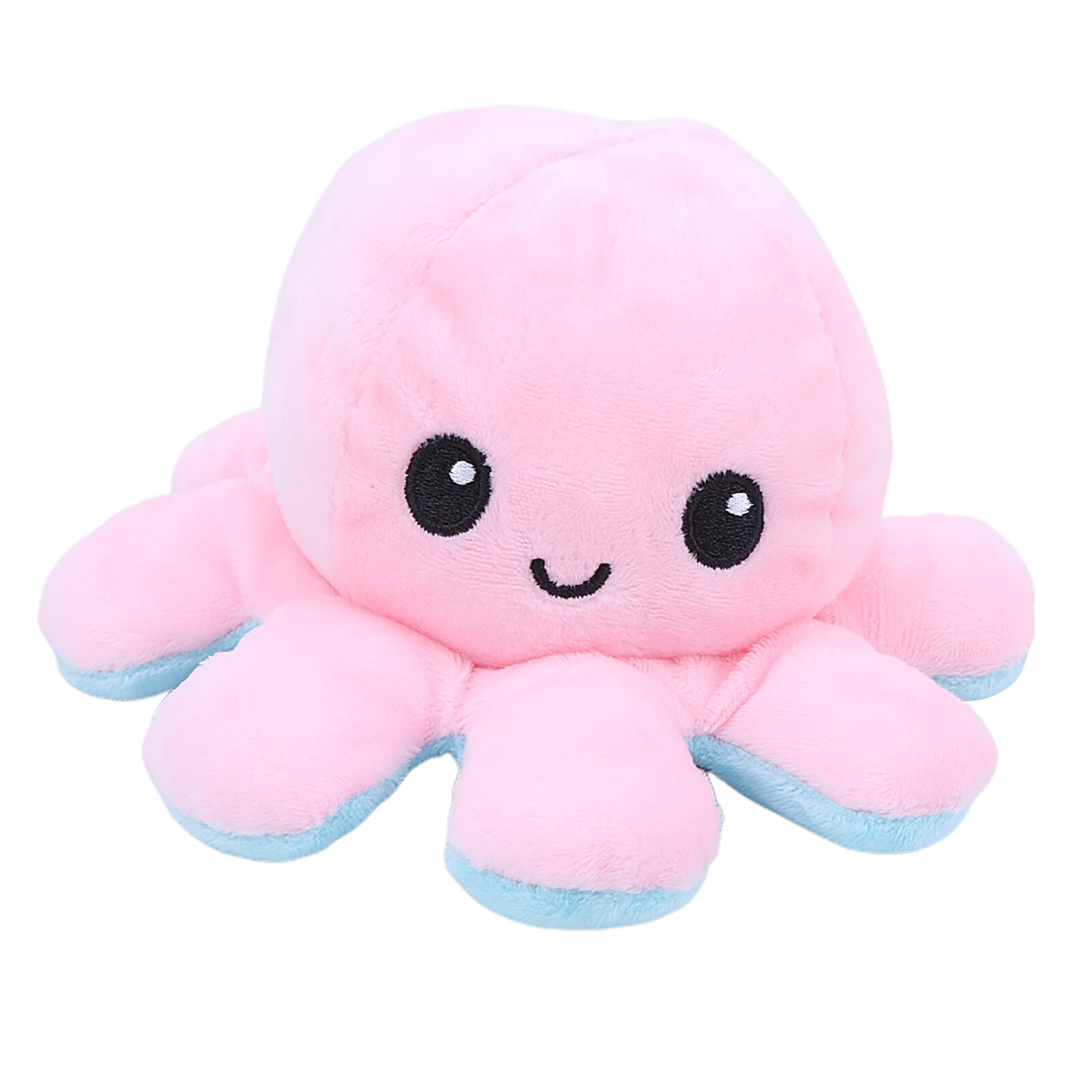Octopus Plush Doll Reversible Stuffed DoubleSided Flip Animal Lovely Baby Toys(PinkLight Blue )