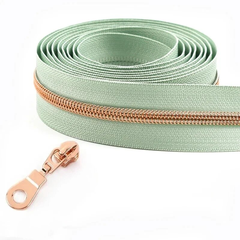 Нейлоновая лента на молнии Meetee 5#, 1-10 м Зеленый, KY377ZT179-M659, 5Meters5PcSliders
