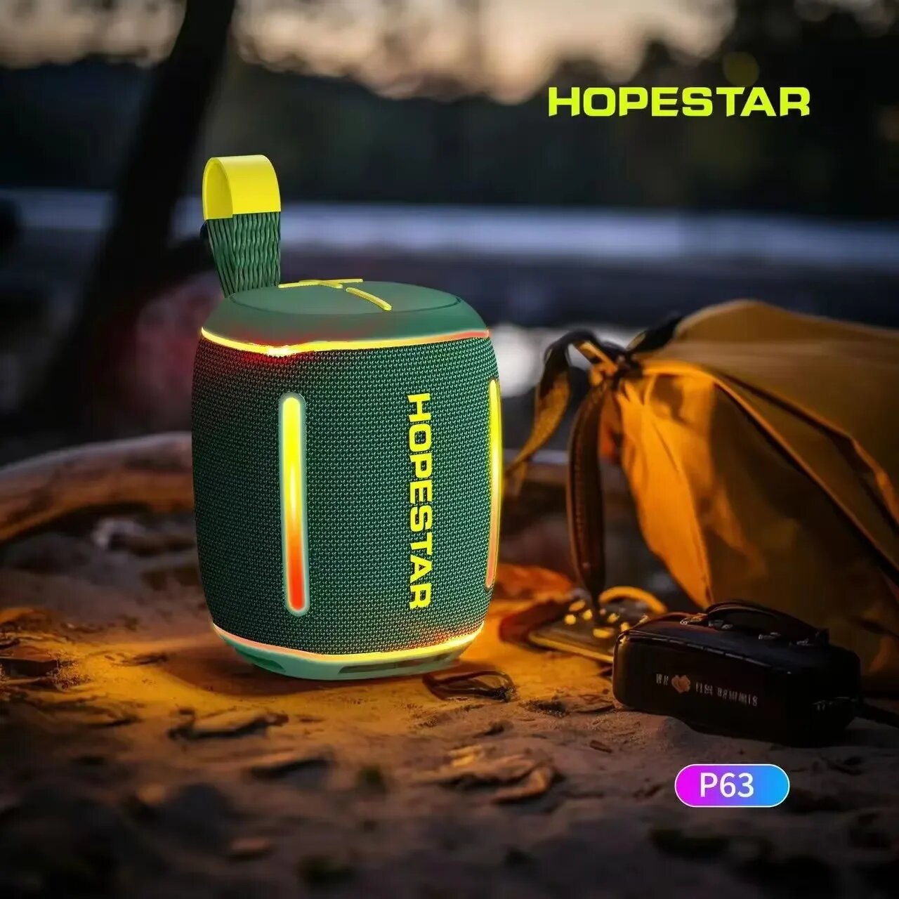 Оригинальный HOPESTAR P63, высокая мощность, бумбокс, колонки, портативный Bluetooth, супер сабвуфер, Mp3-плеер, мощная колонка, аудиоцентр, Green