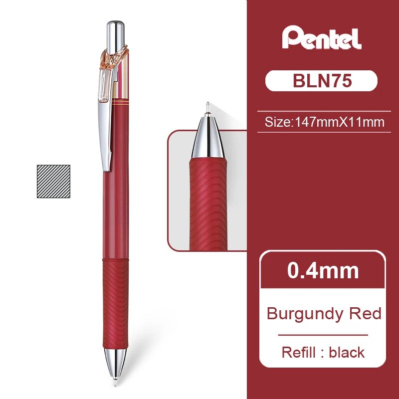 PENTEL ENERGEL Kleina гелевая ручка Бордовый, 0.4mm BR