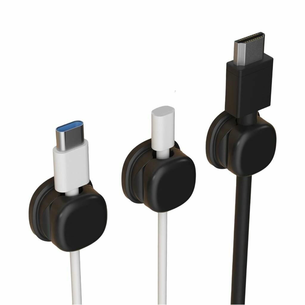 Невидимые держатели для кабелей 3 шт. Органайзеры для проводов для дома, офиса, машины, Черный