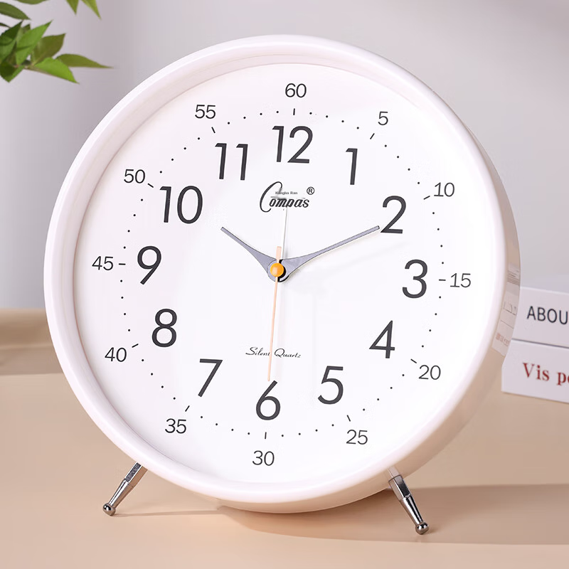 Kangbasai Desktop Alarm Clock for Children And Students, Simple Bedroom Bedside Clock, 2363 White