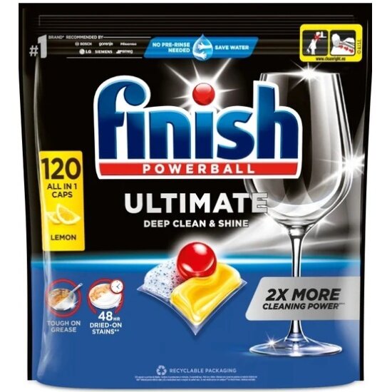 Капсулы для посудомоечных машин Finish ULTIMATE 120 шт, лимон