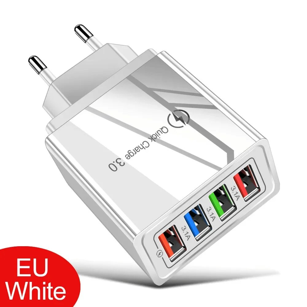 Быстрый адаптер питания Quick Charge 3.0, White EU