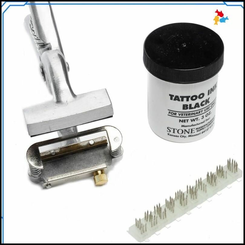 Щипцы татуировочные, Набор инструментов для идентификации животных, Цифры 0-9, черными чернилами-KAWAKAWA