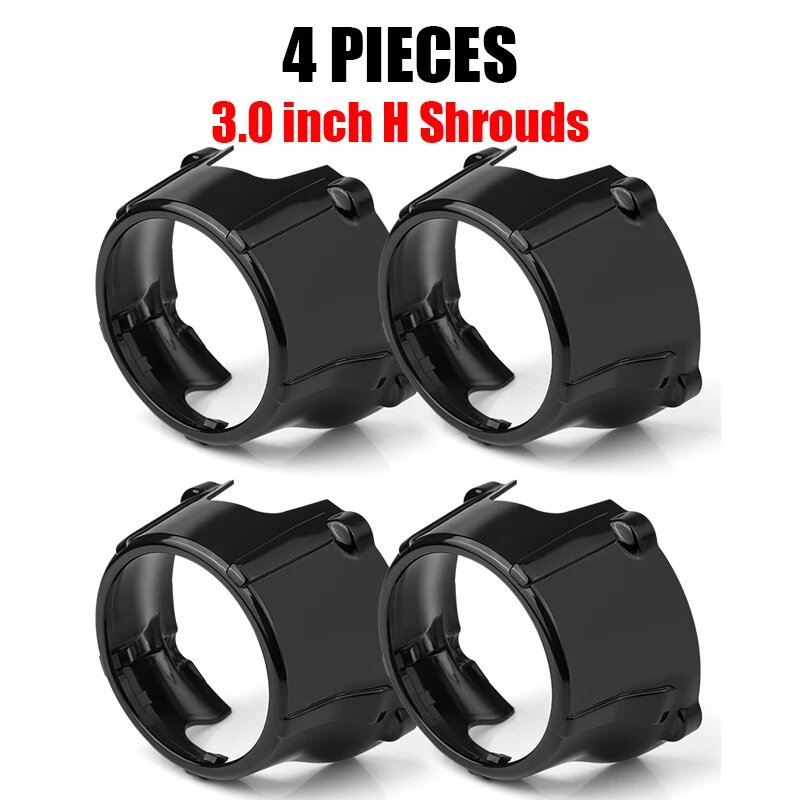 2/4 шт. 3,0 дюйма автомобильные фары, кожухи для проектора, биксеноновые маски с двусветодиодными линзами для линз Hella 5/WST/Q5, модернизированный черный/серебристый чехол 4pcs H Shrouds