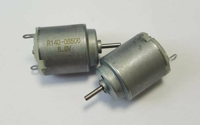2 шт, Коллекторный электродвигатель пост. тока R140-08500. 5,0 В (диапазон 2,4 – 9,0 В), 2619 об/мин, 0.1 Вт