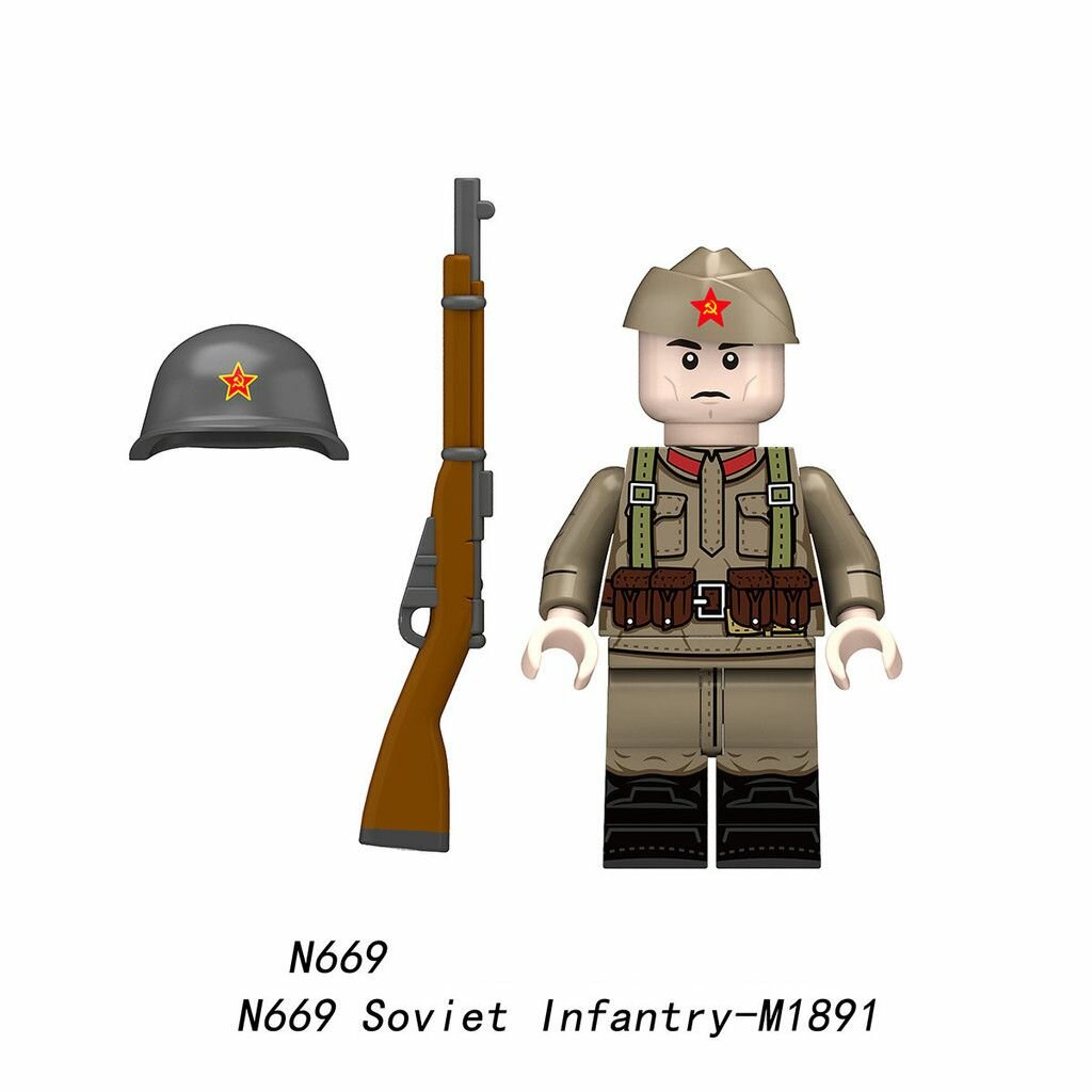 Набор минифигурок Советские Солдаты Великая Отечественная Война/ СССР Советский Союз / конструктор