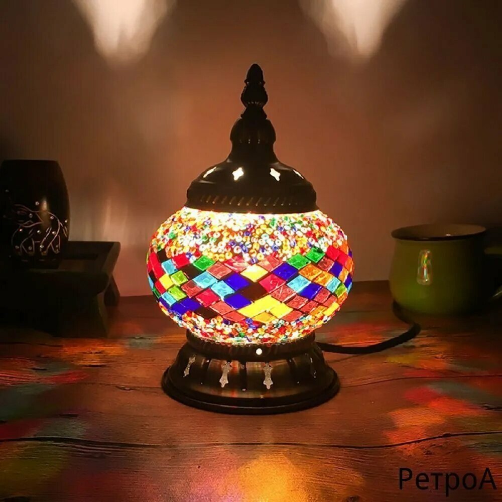 Лампа настольная, Мозаичная, Турецкий, РетроA PT660A