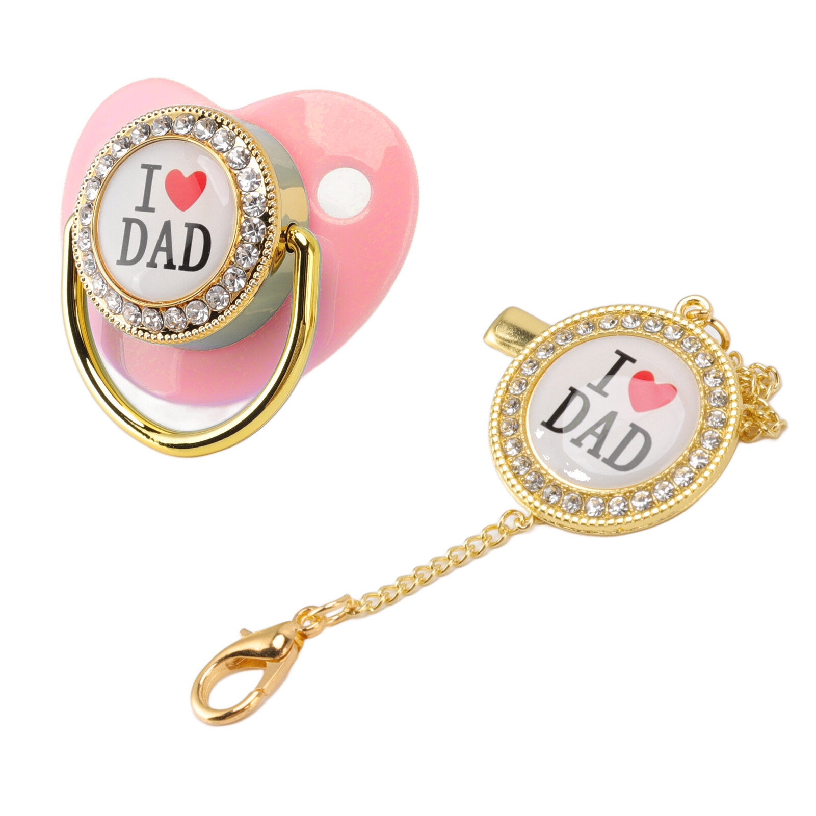 Соска для детей 6-18 месяцев с дизайном из страз, безопасный силикон, розовый цвет