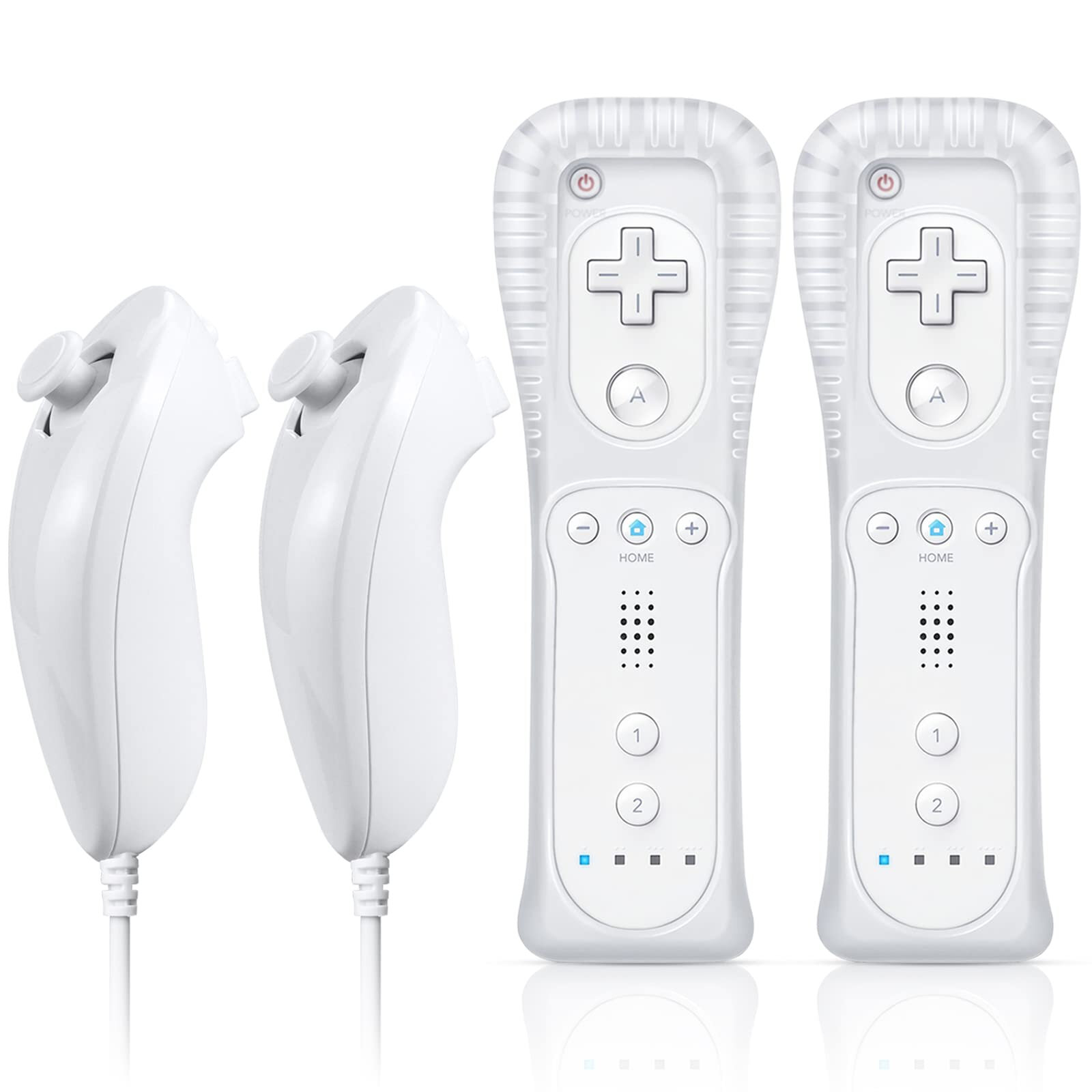 Совместимые с WII обычные левый и правый ручные контроллеры (версия без акселератора), 2 контроллера Wii, 2 силиконовые чехлы, 2 ремни для запястья, сторонние контроллеры, совместимы с любой версией Wii и Wii U, требуют 2 батарейки AA (батарейки не