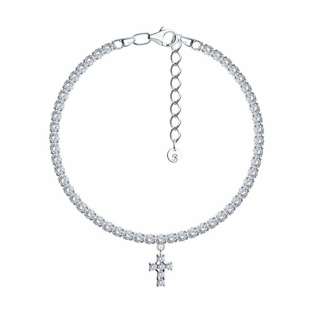 Браслет, серебро, 925 проба, родирование