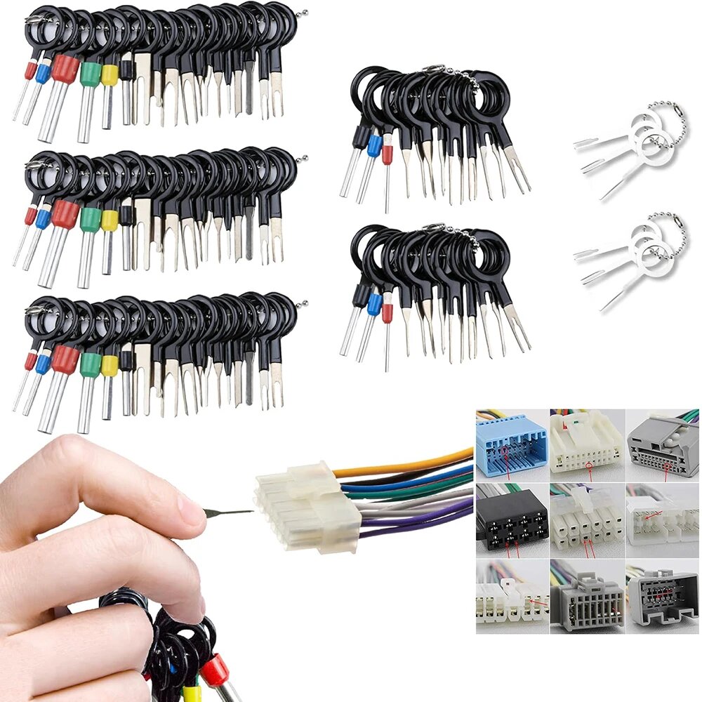 82 шт. комплект выталкивателя клемм, инструмент для снятия клемм, автомобильный электрический инструмент для извлечения контактов для автомобиля, инструмент для депиляции контактов для автомобильной промышленности