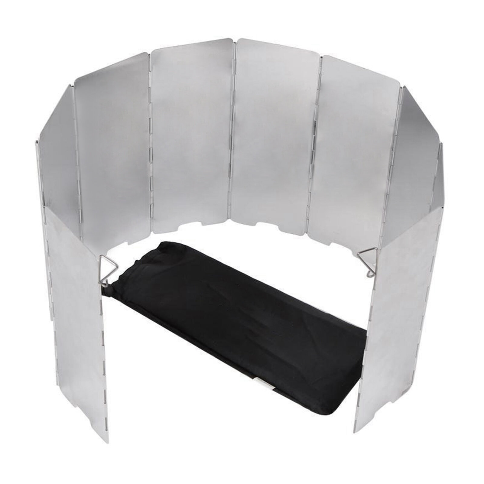 Защитная завеса для плиты Folding Stove Windscreen из алюминия, 10 пластин, размер 83*24см, вес 265г, с сумкой для хранения, для походного плита Camping Cooker Stove Windshield