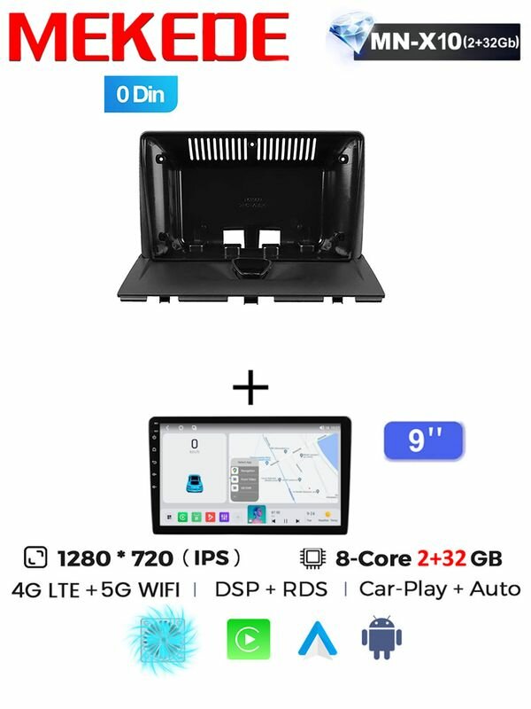 Магнитола 9" Mekede MN X10 Pro 2/32 Gb Peugeot Expert 2 G9 2007-2017 0 din carplay