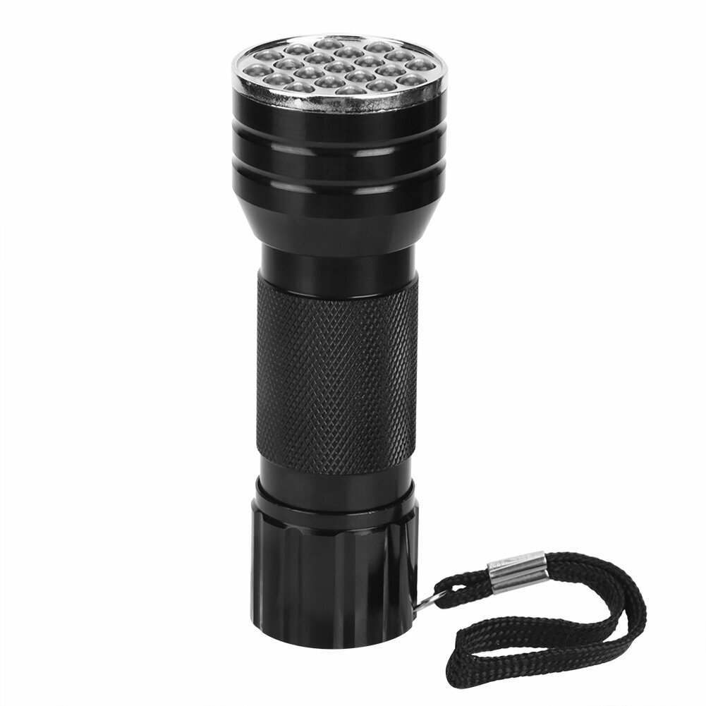 Ультрафиолетовый ультрафиолетовый 21 Светодиодный фонарик алюминиевый сплав Скорпион Мини Мини Факел (с ремешком)