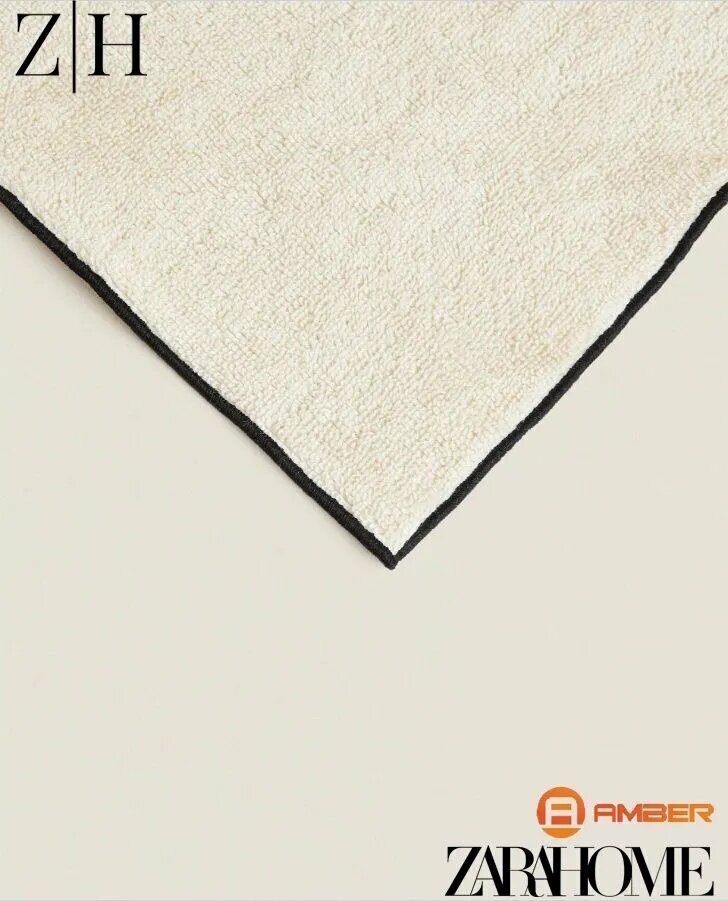 ZARA HOME Полотенце для ванной Банное полотенце, Вата, 30x50 см, желтый, черный, 1 шт.