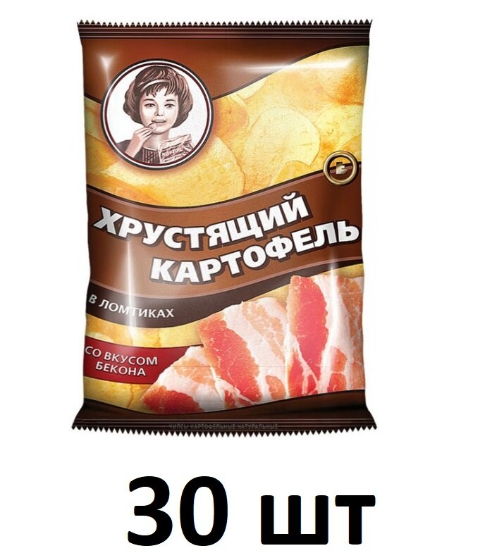 Чипсы Хрустящий Картофель "Девочка" Бекон 40гр, 30шт