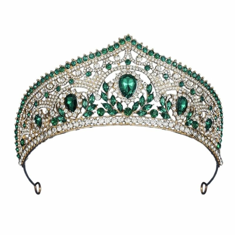 Бриллиантовая Корона роскошного цвета в стиле Барокко -Золотые и Зеленые Бриллианты