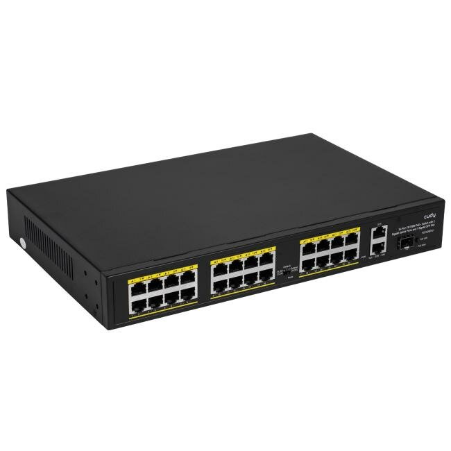 Коммутатор Cudy FS1026PS1 (L2) 24x100Мбит/с 2x1Гбит/с 1SFP 24PoE 24PoE+ 300W неуправляемый