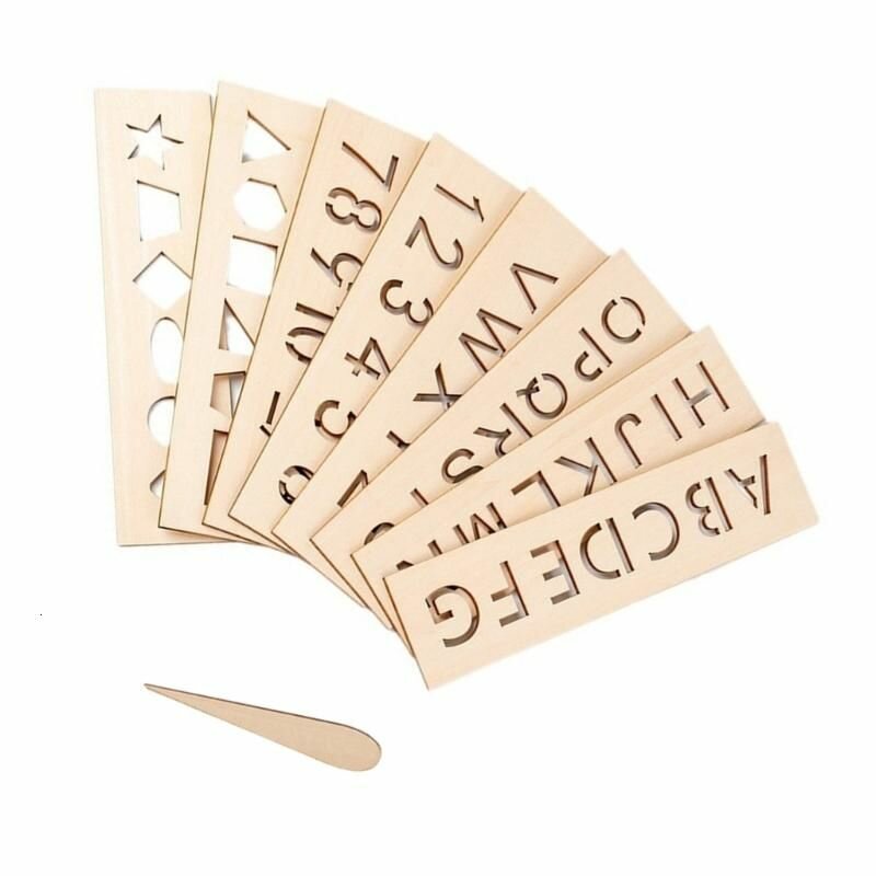 Деревянная Буквенно-Цифровая головоломка Монтессори-Буквенный Тип