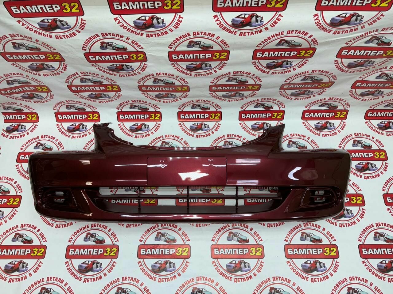 Бампер Хендай Акцент передний, вишнёвый перламутр, R03