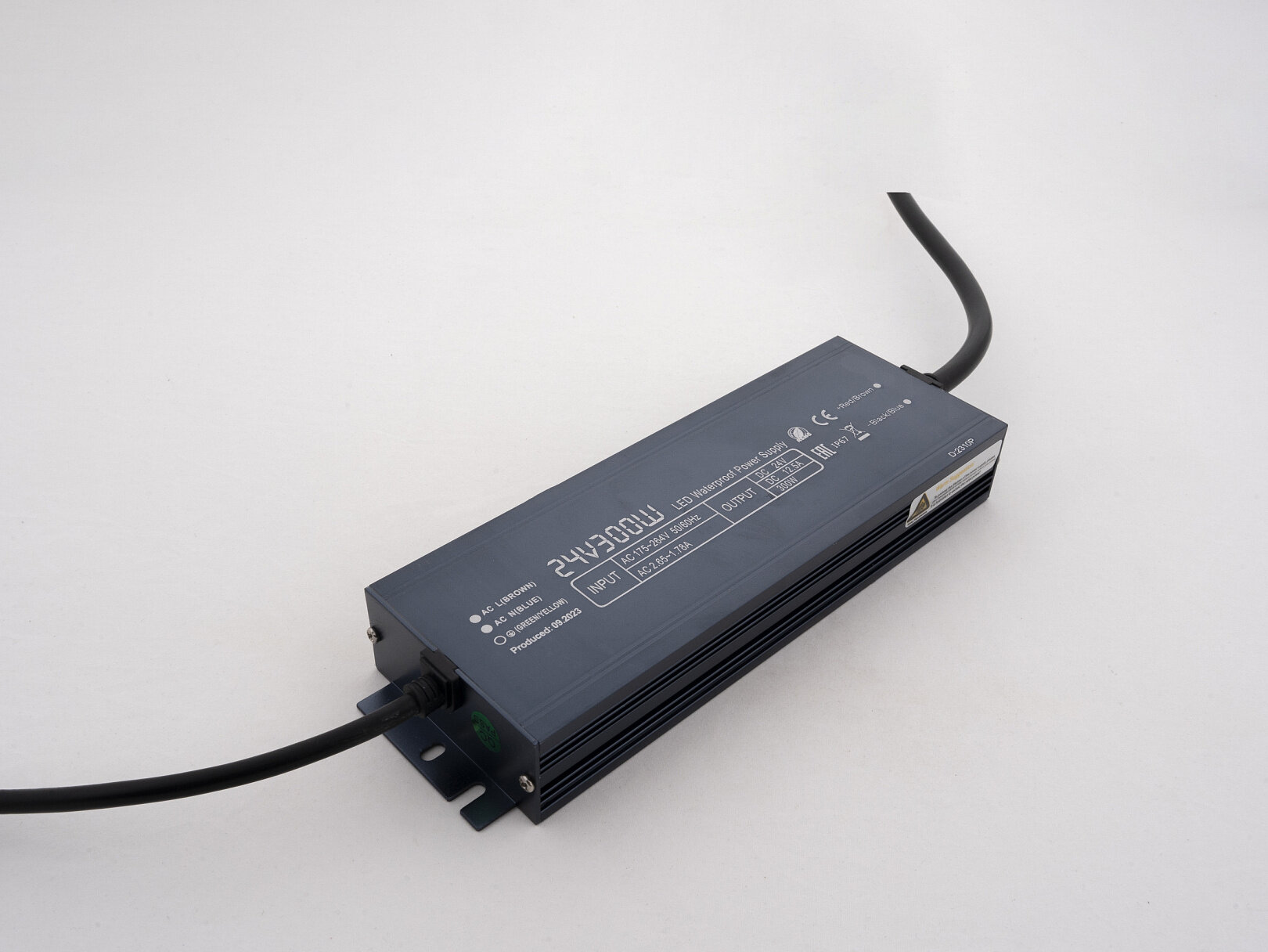 Блок питания 300 Вт, 24 В, IP67, алюминиевый корпус, LEDS POWER SLIM