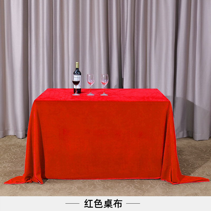 Скатерть для конференций, прямоугольная скатерть для мероприятий, красная бархатная ткань, красная ткань для офиса, выставочная красная скатерть, золотая бархатная ткань