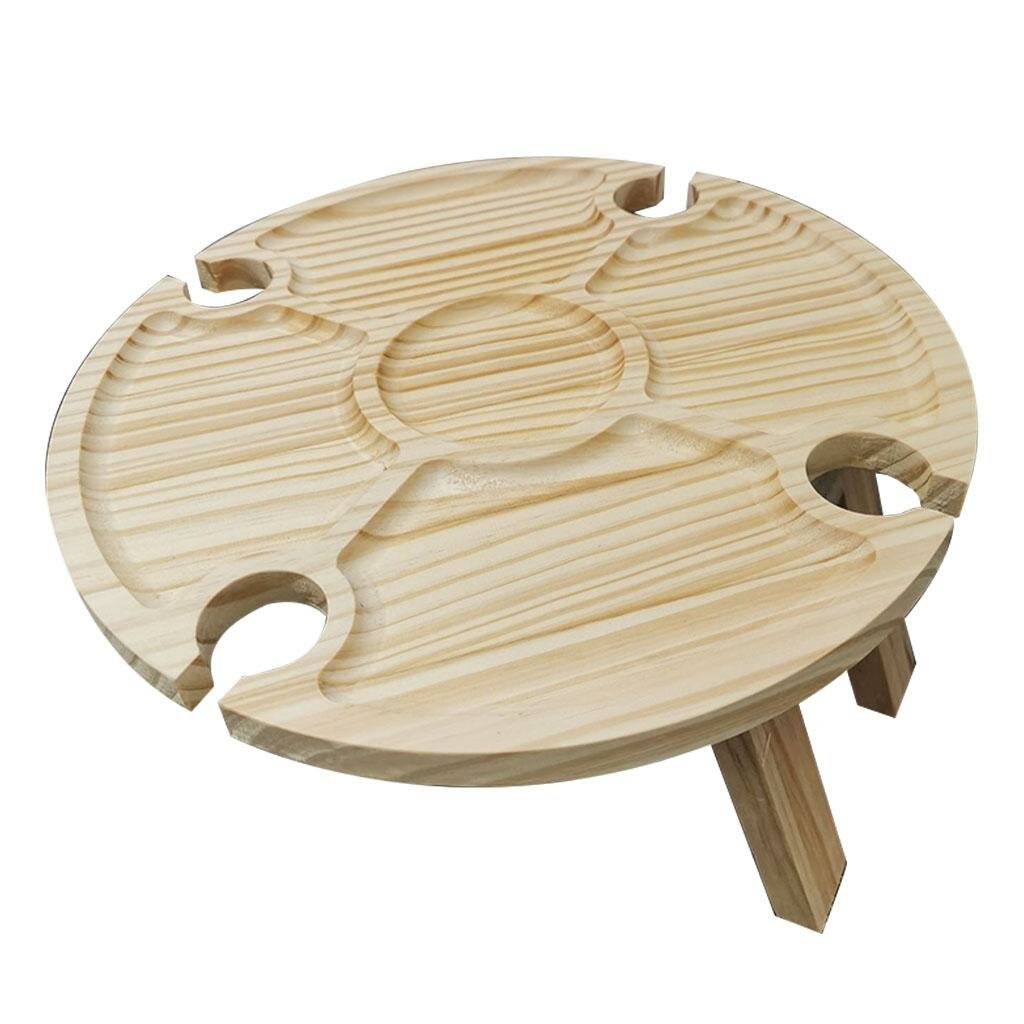 Складной уличный стол с подставкой для бокалов