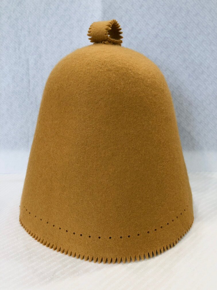 Колпак для бани 100% шерсть песочный