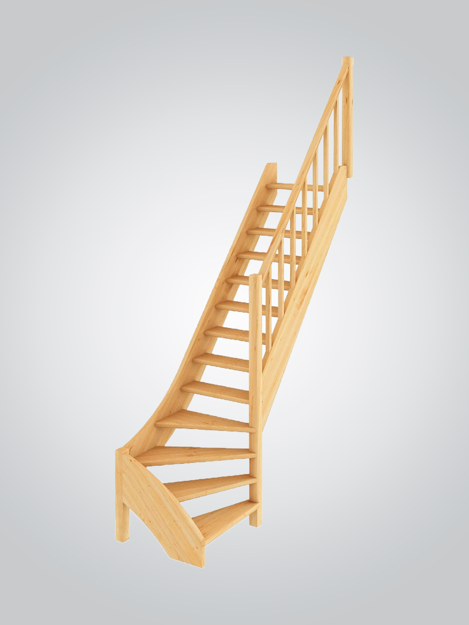 Лестница на второй этаж ЛС-07м/1 Правая под покраску